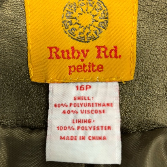 Ruby Rd. | Jackets & Coats | Faux Leather Jacket Bronze Zip Cropped ...